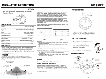 Enerlites MDC-50V Ceiling Sensor Instruction manual | Manualzz