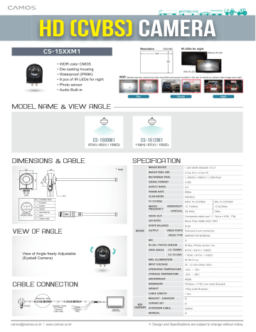 CAMOS CS-15XXM1 Camera Installation Sheet | Manualzz