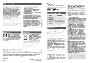 Icom BC-214N Instruction | Manualzz