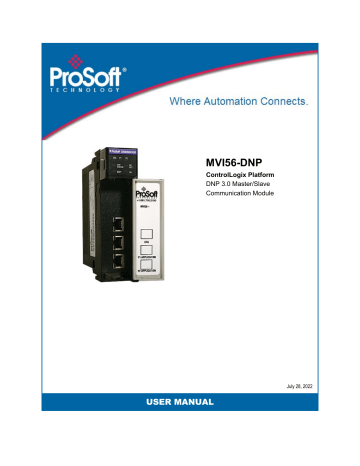 ProSoft Technology MVI56-DNP ProductsDNP 3.0 Master/Slave Network Interface Module for ...