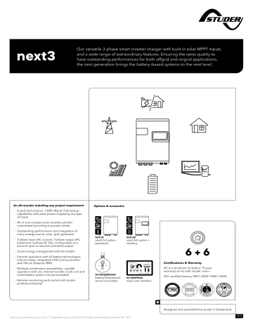Studer Next3 Datasheet | Manualzz