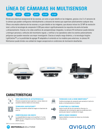 Avigilon H4 Multisensor Camera Line Ficha de datos | Manualzz