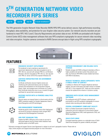 Avigilon NVR5 Premium FIPS Datasheet | Manualzz