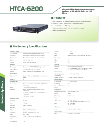 Lanner HTCA-6200 Datasheet | Manualzz