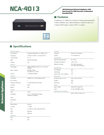 Lanner NCA-4013 Datasheet | Manualzz