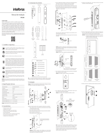 Intelbras IFR 3001 Fechadura Smart de embutir sem maçaneta Manual de ...