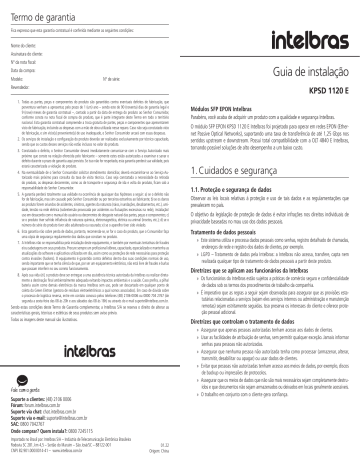 Intelbras KPSD 1120 E Módulo SFP EPON Guia de instalação | Manualzz