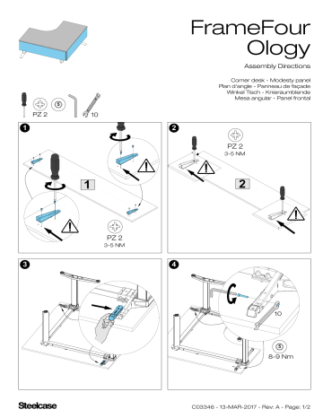 Steelcase Ology / FrameFour - Corner Desk Modesty Panel Assembly ...