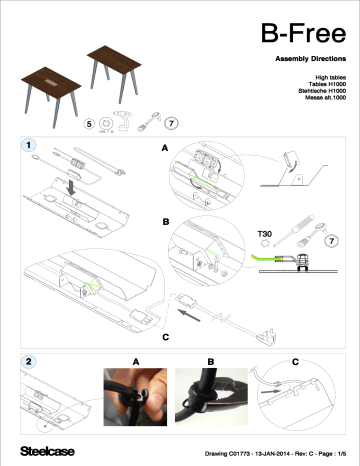 Steelcase B-Free – High Tables Assembly Instructions | Manualzz
