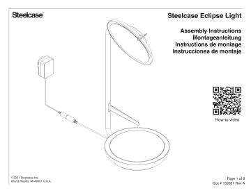 Steelcase Eclipse Light Assembly Instructions | Manualzz