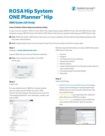 Zimmer ROSA Hip System Owner's Manual | Manualzz