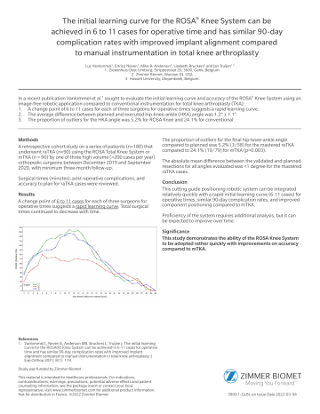 Zimmer ROSA Knee System Owner's Manual | Manualzz