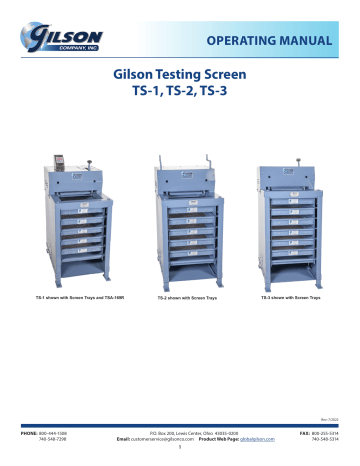 Gilson Testing Screen Manual | Manualzz