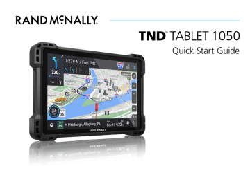 Rand McNally TND Tablet 1050 Quick Start Guide | Manualzz