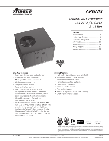 Amana APGM3 Packaged Unit User manual | Manualzz