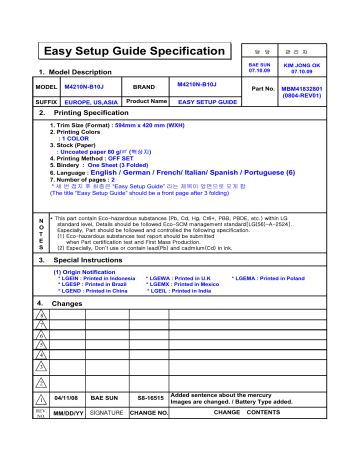 LG M4210N-B10 Easy Setup Guide | Manualzz