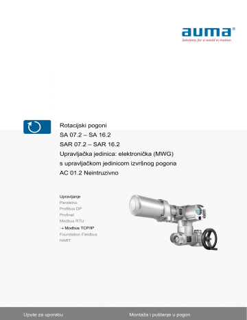 AUMA Multi-turn actuators SA 07.2 Operativne instrukcije | Manualzz