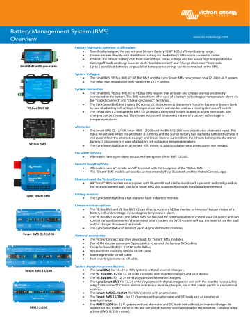 Victron Energy BMS Overview Datasheet | Manualzz