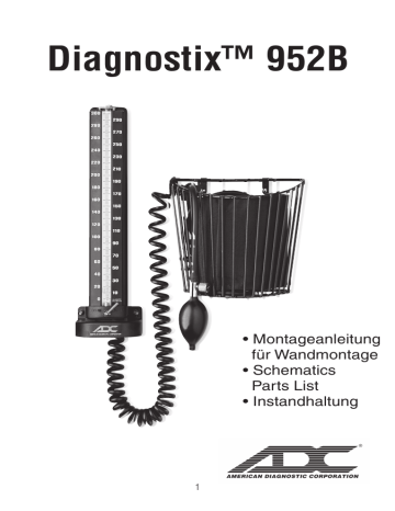 ADC Diagnostix™ 952 Wall Mercury Sphyg Installation manual | Manualzz