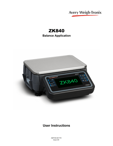 Avery Weigh-Tronix ZK840 Balance Application User Manual | Manualzz