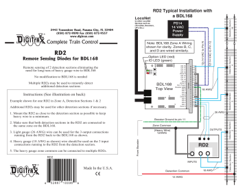 Digitrax RD2 Remote Sensing Diodes Instruction | Manualzz