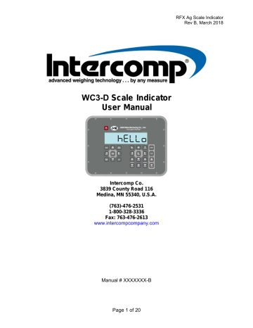 J&M Intercomp WC3-D Scale Indicator Manual | Manualzz