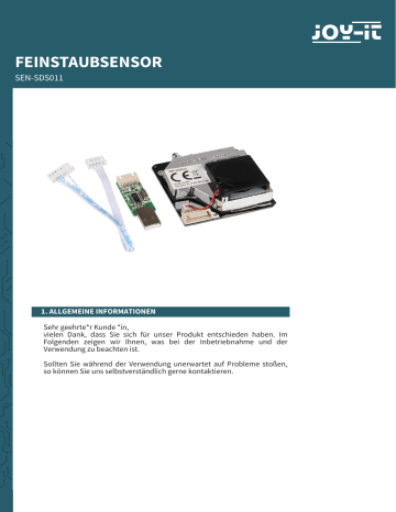 Joy-it SDS011 Air Quality Sensor Benutzerhandbuch | Manualzz