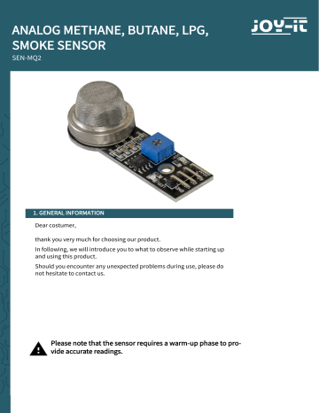 Joy-IT Gas sensor Manual | Manualzz