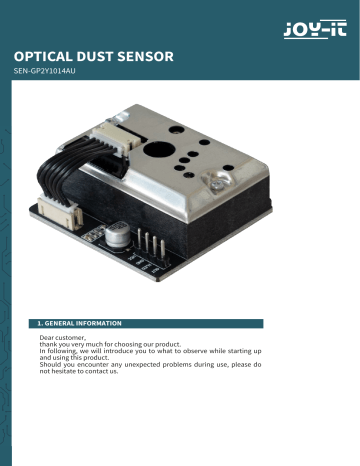 Joy-IT Optical dust sensor GP2Y1014AU Manual | Manualzz