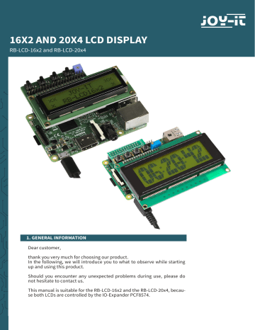 Joy-IT LCD Display Manual | Manualzz