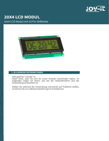 Joy-IT 20x4 LCD Module Manual | Manualzz