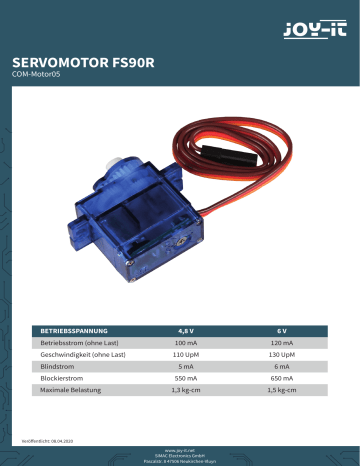 Joy-IT Servo motor FS90R Specifications | Manualzz