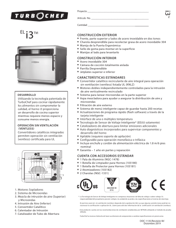 TurboChef i3 Especificación | Manualzz