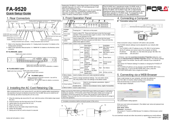 FOR-A FA-9520 Multi Purpose Signal Processor Setup Guide | Manualzz