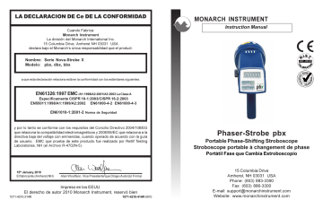 Monarch Instrument Phaser Strobe PBX Owner's Manual | Manualzz