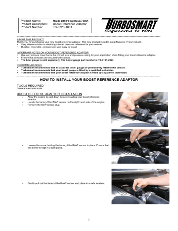 Turbosmart TS-0720-1001 Boost Reference Adapter Instructions | Manualzz