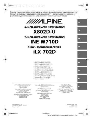 Alpine ILX-702D Installation manual | Manualzz