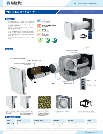 Blauberg VENTO Expert A50-1 W Product sheet | Manualzz