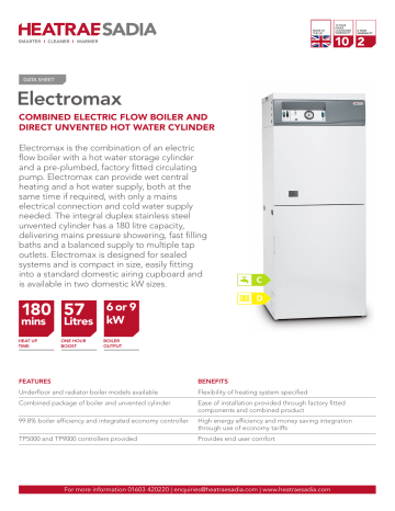 Heatrae Sadia Electromax Specification | Manualzz