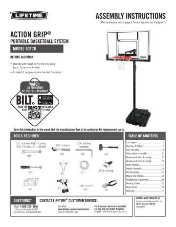 Lifetime 90176 Adjustable Portable Basketball Hoop (52-Inch ...