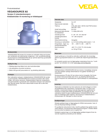 Vega VEGASOURCE 82 Specifikation | Manualzz