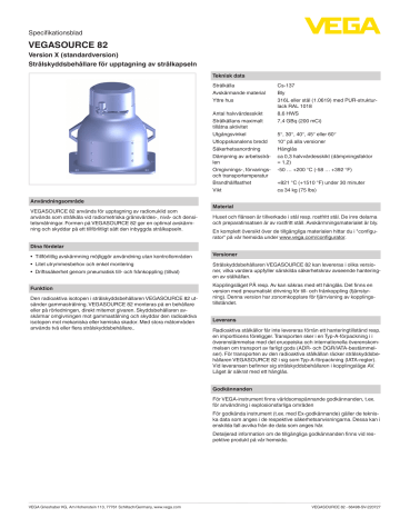 Vega VEGASOURCE 82 Specifikation | Manualzz