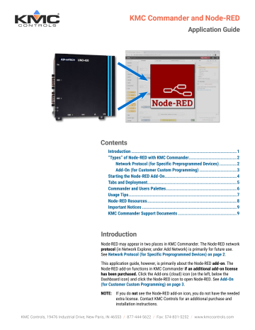 KMC Controls KMC Commander and Node-RED Application Guide | Manualzz