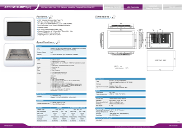 Aplex ARCHMI-918BP HMI Data Sheet | Manualzz