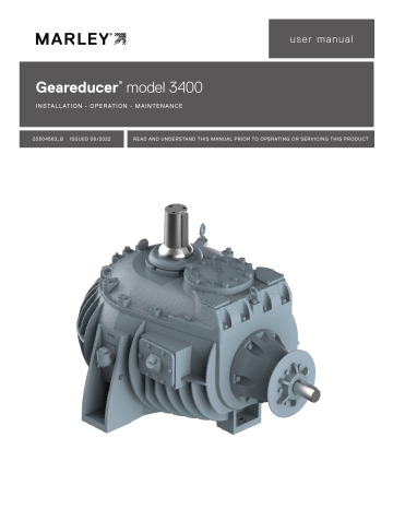 SPX Cooling Technologies Marley Series 3400 Geareducer Owner's Manual ...