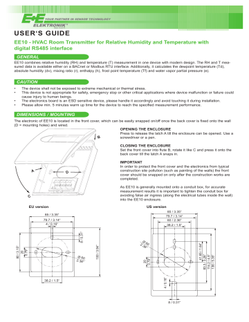 E+E Elektronik EE10-T Owner's Manual | Manualzz