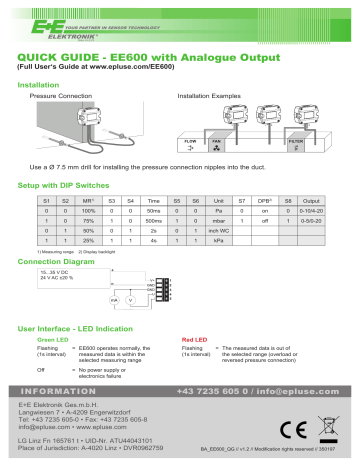 E+E Elektronik EE600 Quick guide | Manualzz