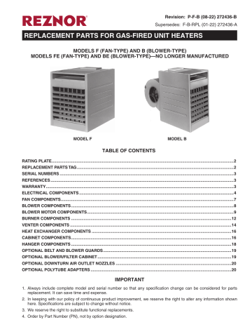 Reznor B Manual | Manualzz