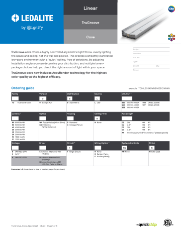Ledalite TruGroove Cove Specifications | Manualzz