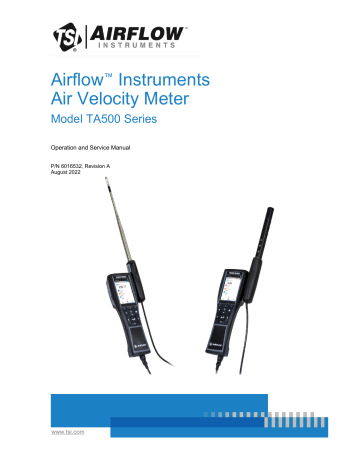 TSI Airflow Instruments TA500 Series Air Velocity Meter Owner's Manual | Manualzz